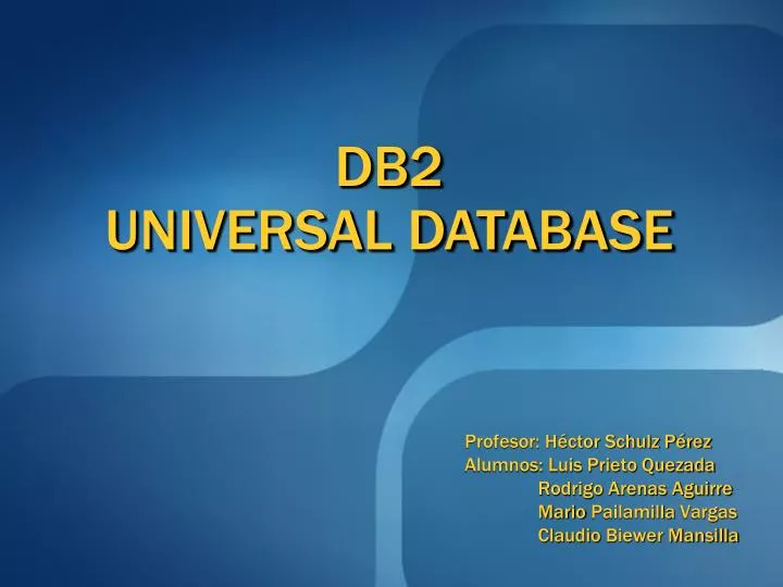 Ppt Db2 Universal Database Powerpoint Presentation Free Download Id 3050457