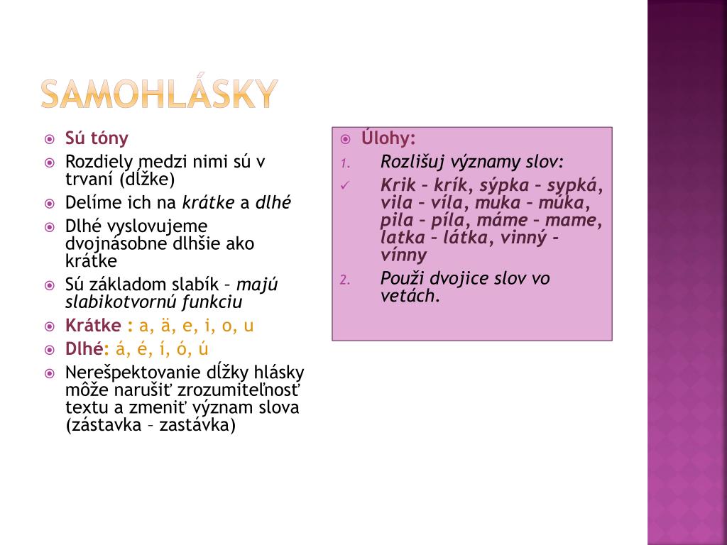 PPT - Systém slovenských hlások PowerPoint Presentation, free download ...