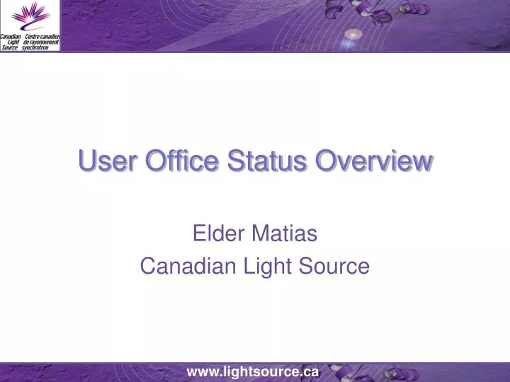 PPT - User Office Status Overview PowerPoint Presentation, free ...
