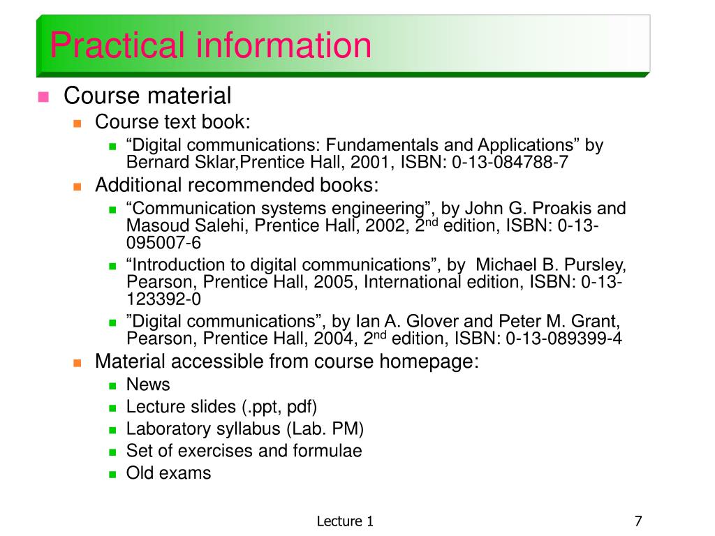 Ppt Digital Communication I Modulation And Coding Course Powerpoint