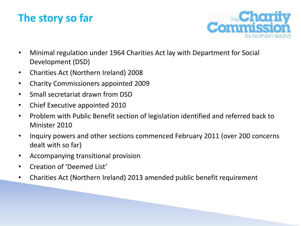 PPT - Charity Regulation in Northern Ireland Frances McCandless Chief ...
