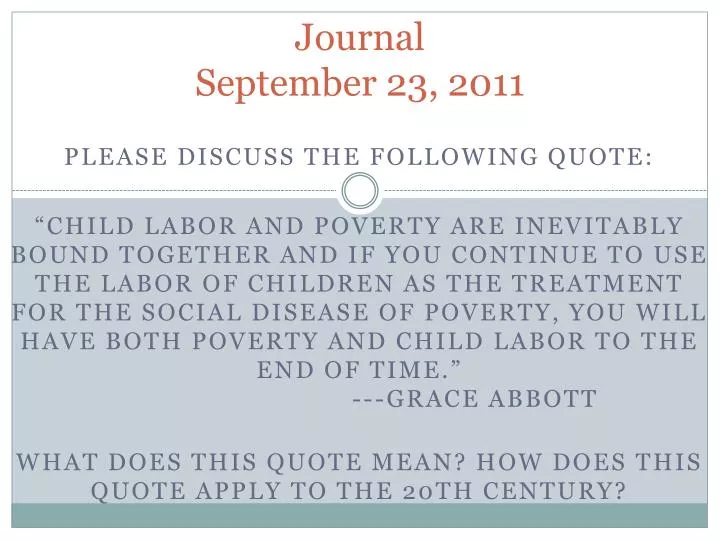 PPT - Journal September 23, 2011 PowerPoint Presentation, free download ...