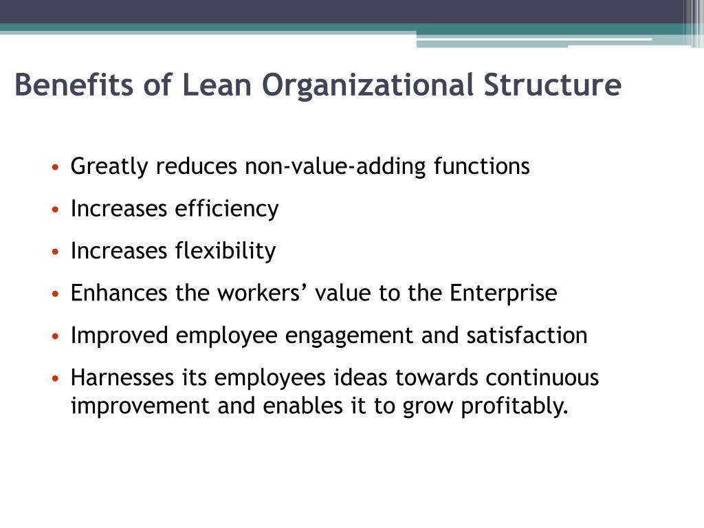 Lean Organizational Structure Lean Organizational Structure