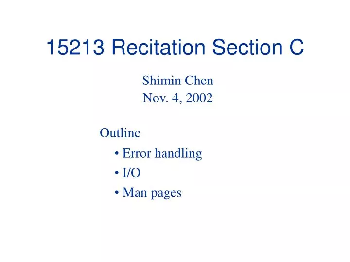 PPT - 15213 Recitation Section C PowerPoint Presentation, free download ...