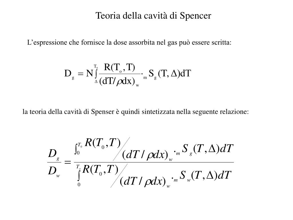 PPT - Derivazione di Spencer della Teoria di Bragg-Gray PowerPoint ...