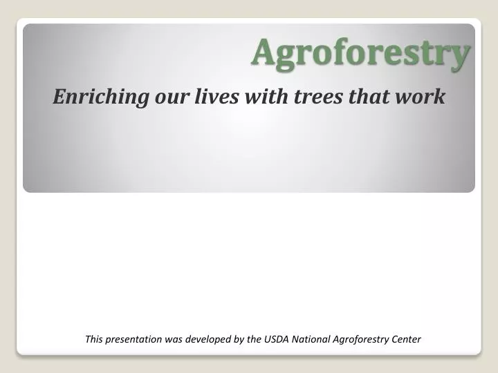 PPT - Agroforestry PowerPoint Presentation, free download - ID:3053767