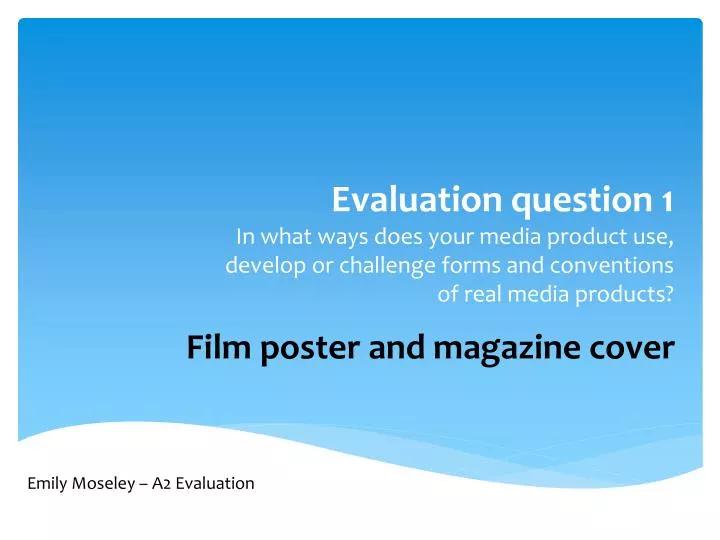 PPT - Film poster and magazine cover PowerPoint Presentation, free ...