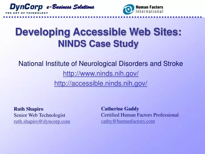 PPT - National Institute of Neurological Disorders and Stroke ninds.nih ...
