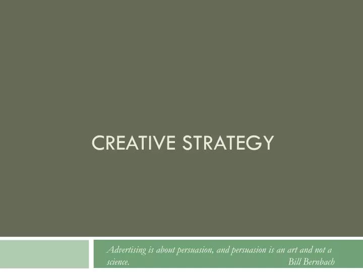 PPT - Creative Strategy PowerPoint Presentation, free download - ID:3055749