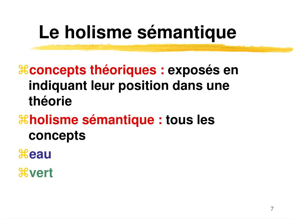 PPT - La philosophie de l ’ esprit Le contenu conceptuel : holisme et ...