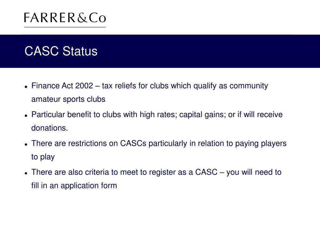 PPT - Incorporation of Rugby Football Clubs PowerPoint Presentation ...