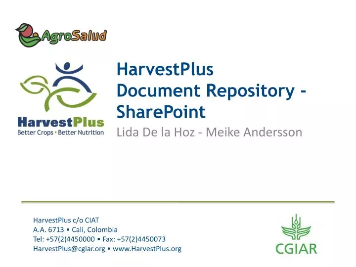 PPT - HarvestPlus Document Repository - SharePoint PowerPoint ... PPT - HarvestPlus Document Repository - SharePoint PowerPoint ...