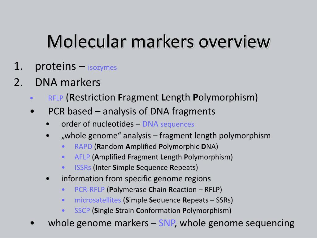 PPT - M ole c ul ar markers in plant systematics and population biology ...