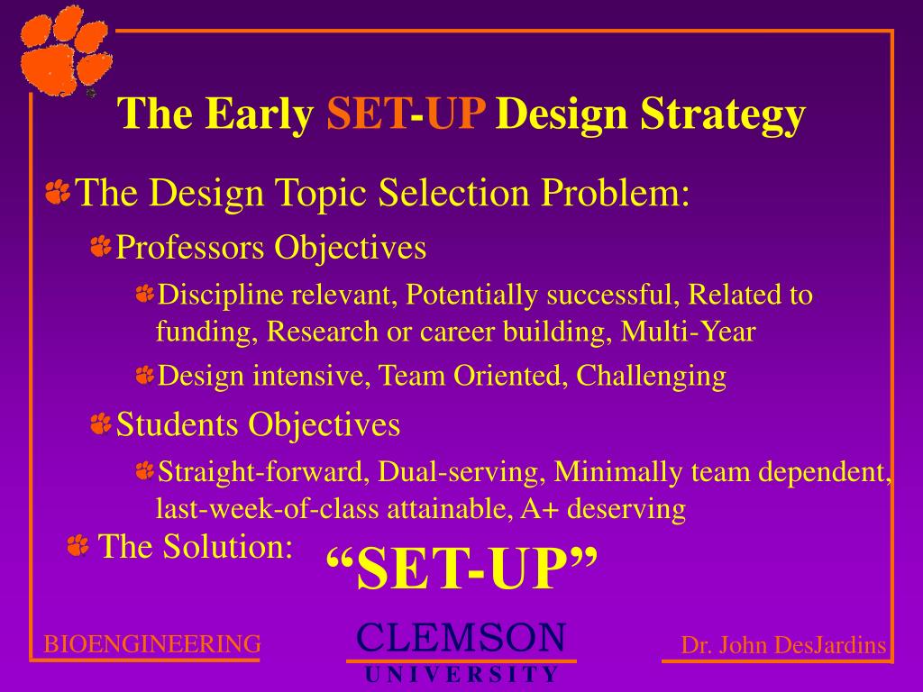 PPT - Opportunities For Early Student Design Topic Investment: The ...