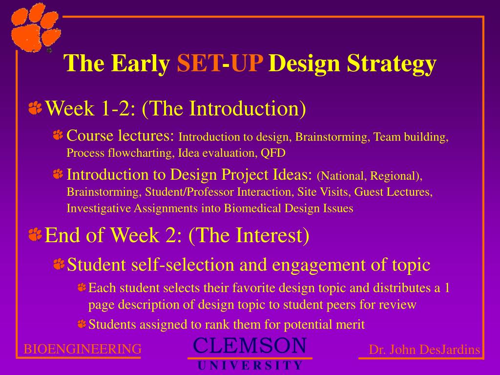 PPT - Opportunities For Early Student Design Topic Investment: The ...