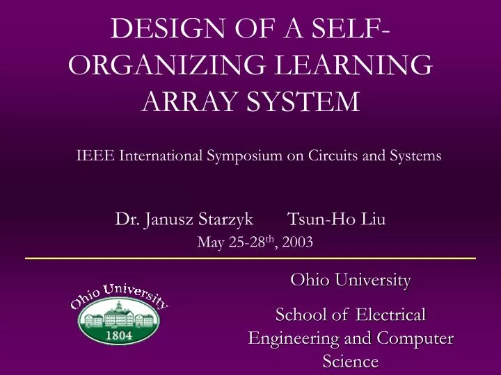 PPT - DESIGN OF A SELF-ORGANIZING LEARNING ARRAY SYSTEM PowerPoint Presentation - ID:3057462