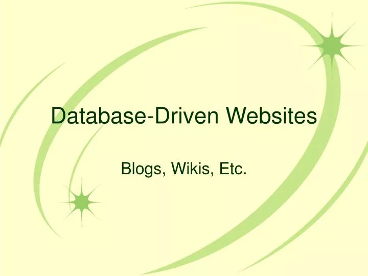 Ppt Database Driven Websites Powerpoint Presentation Free Download Id3057604