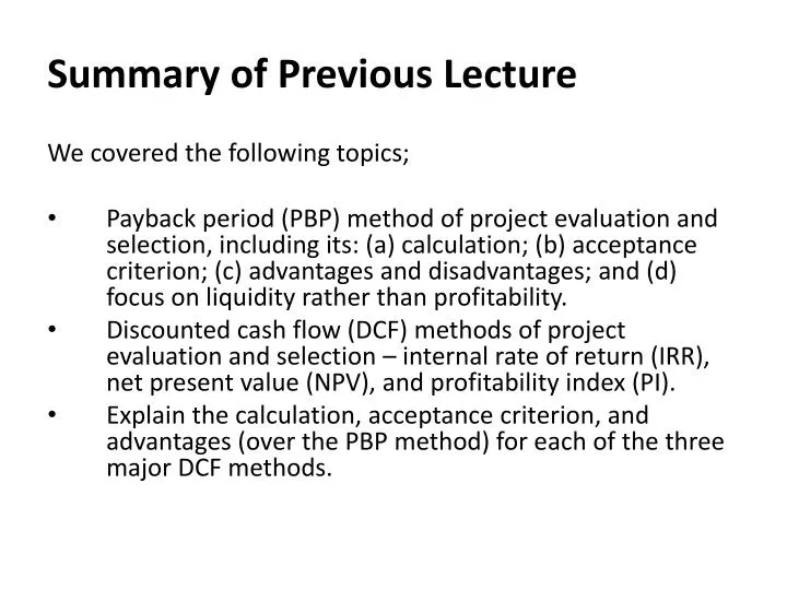 PPT - Summary of Previous Lecture PowerPoint Presentation, free download - ID:3057712