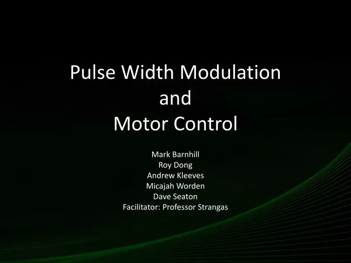 PPT - Pulse Width Modulation and Motor Control PowerPoint Presentation ...