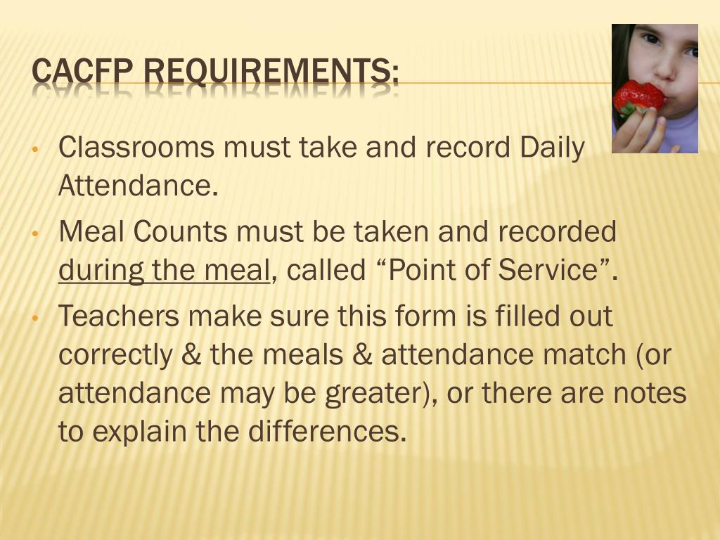 PPT - CACFP Child Care Center STAFF Training Civil Rights and Meal ...
