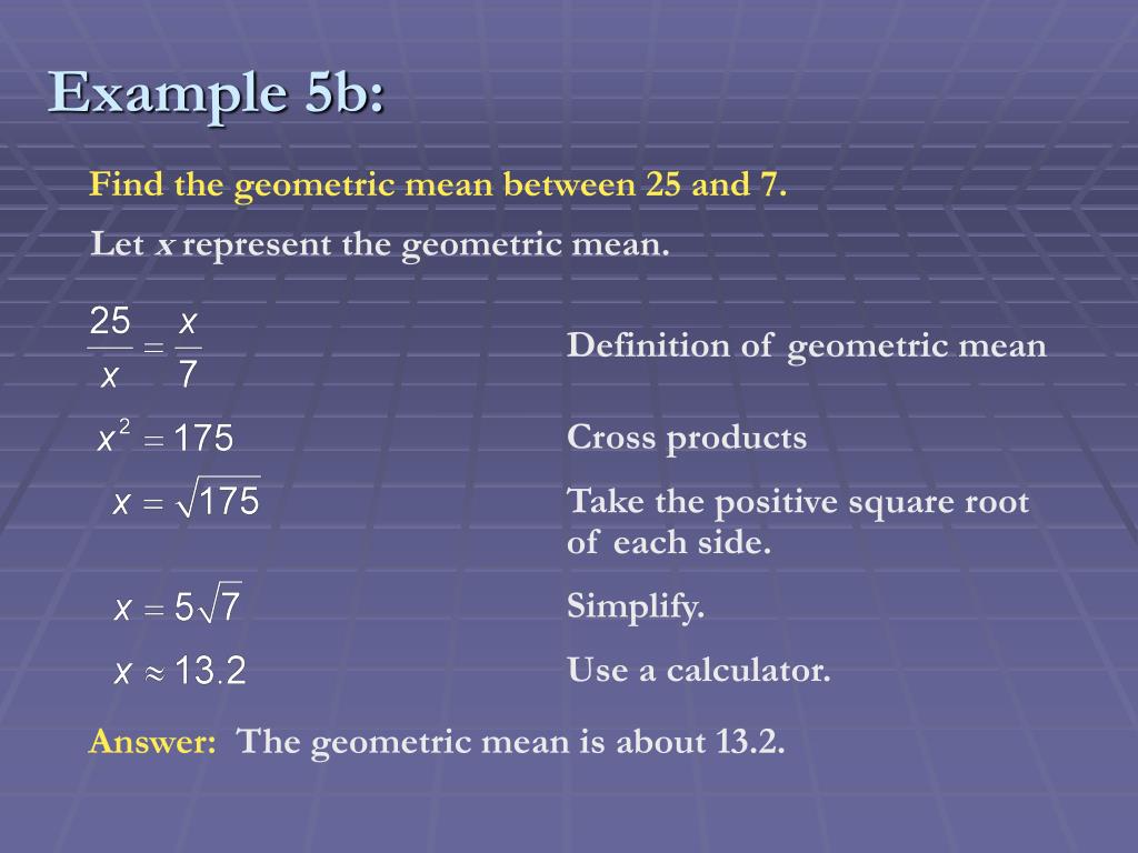 PPT - 6.1 Ratios, Proportions and Geometric Mean PowerPoint ...