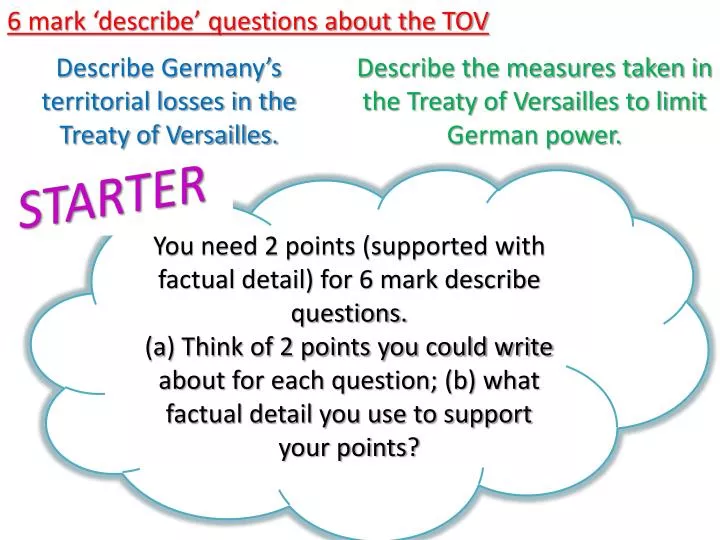 PPT - Describe Germany’s territorial losses in the Treaty of Versailles ...