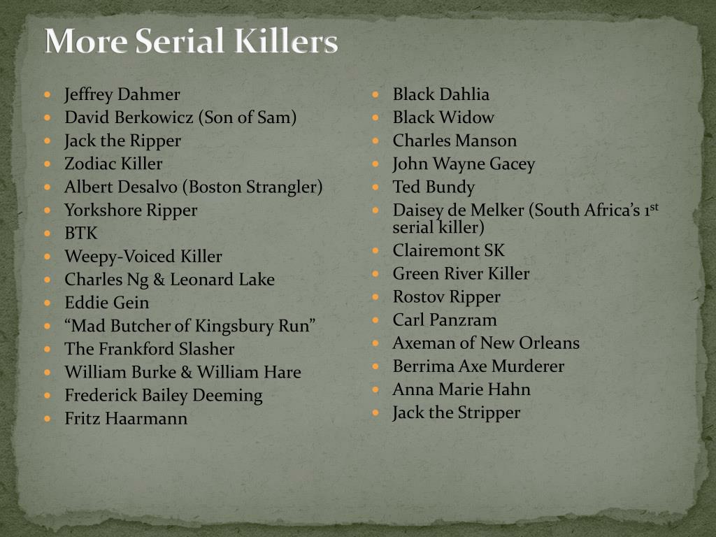 PPT - Criminal Psychology Serial Killers & You PowerPoint Presentation ...