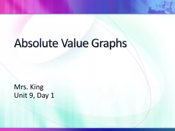 PPT - Absolute Value Graphs PowerPoint Presentation, free download - ID ...