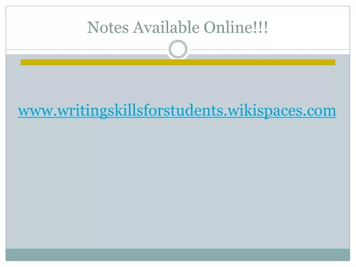 PPT - Notes Available Online!!! PowerPoint Presentation, free download ...