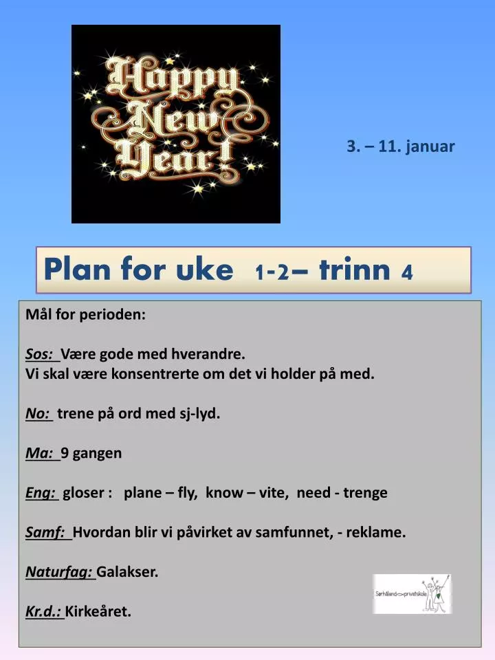 PPT - Plan for uke 1-2 – trinn 4 PowerPoint Presentation, free download - ID:3060597