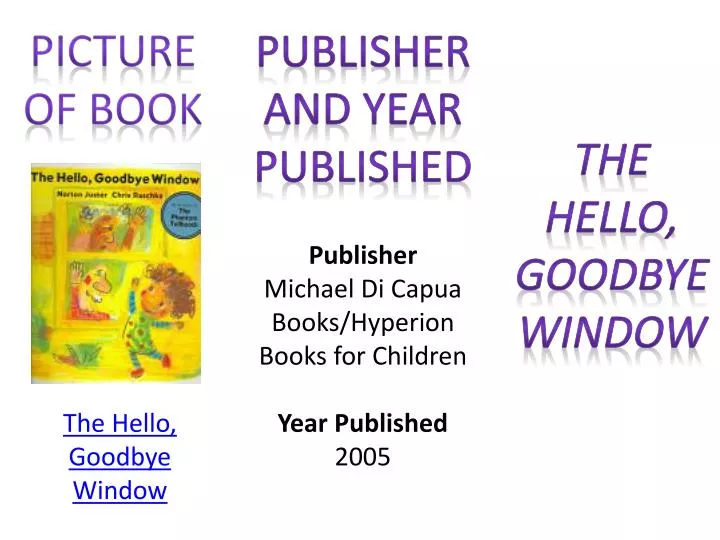 PPT - The Hello, Goodbye Window PowerPoint Presentation, free download ...