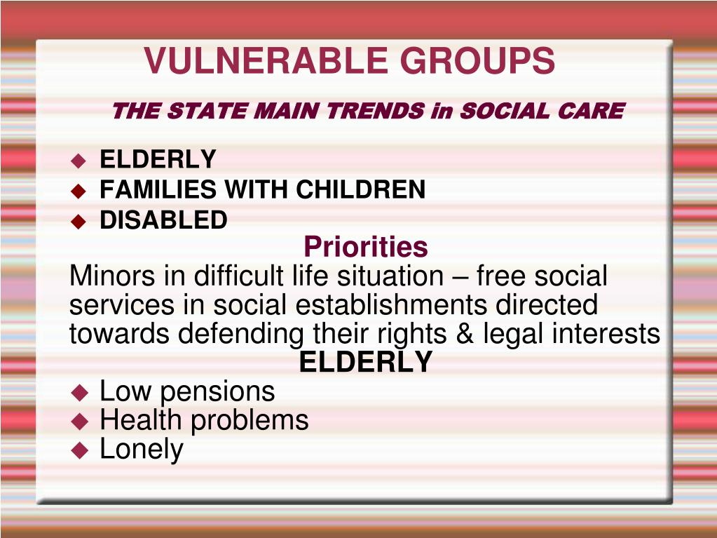 PPT - Vulnerable groups in Russia, Eligibility for Social Work ...