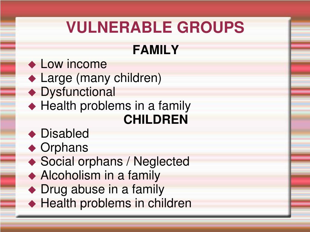 PPT - Vulnerable groups in Russia, Eligibility for Social Work ...