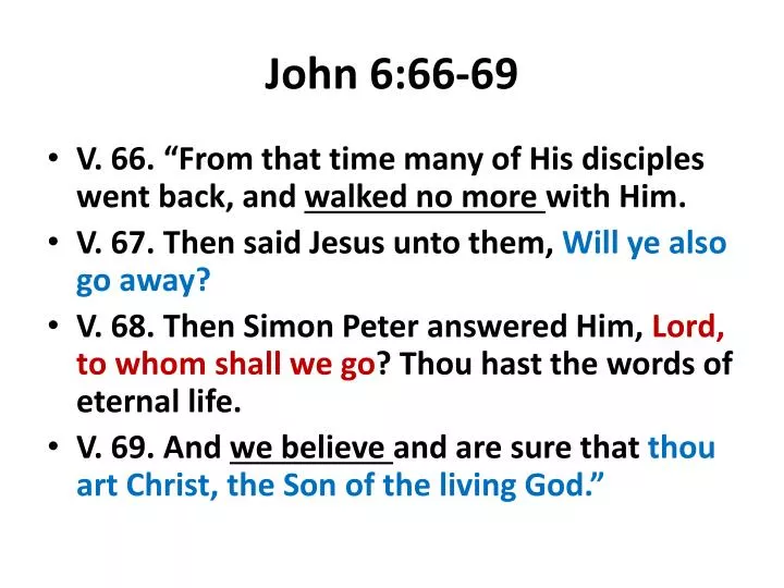 PPT - John 6:66-69 PowerPoint Presentation, free download - ID:3061285
