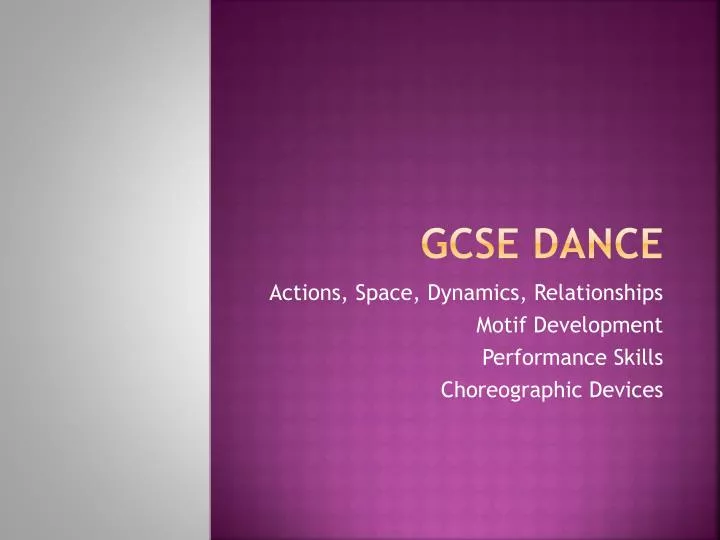 PPT - Gcse dANCE PowerPoint Presentation, free download - ID:3061476