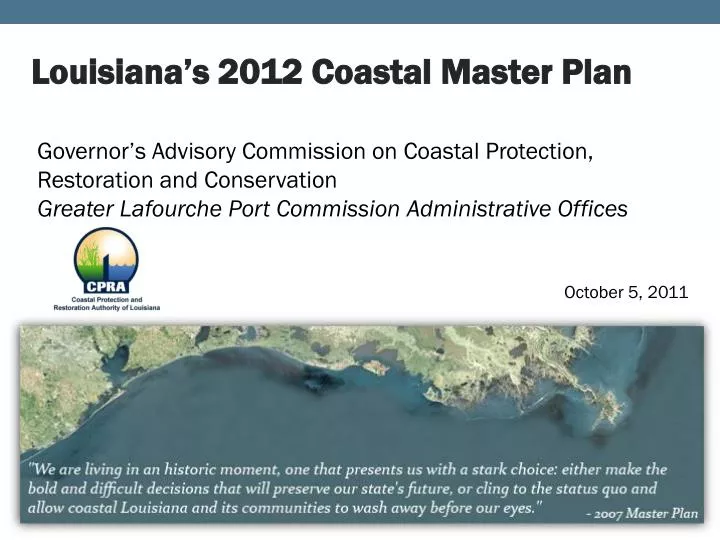 PPT - Louisiana’s 2012 Coastal Master Plan PowerPoint Presentation ...