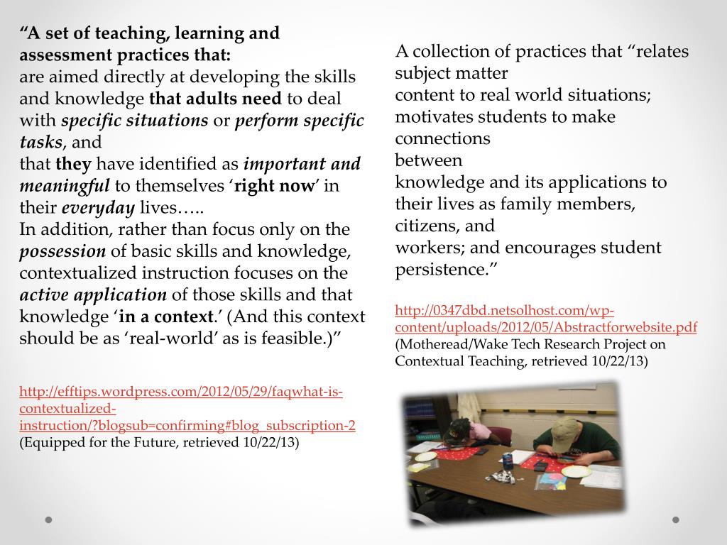 PPT - Contextualizing Instruction in Adult Basic Education PowerPoint ... PPT - Contextualizing Instruction in Adult Basic Education PowerPoint ...