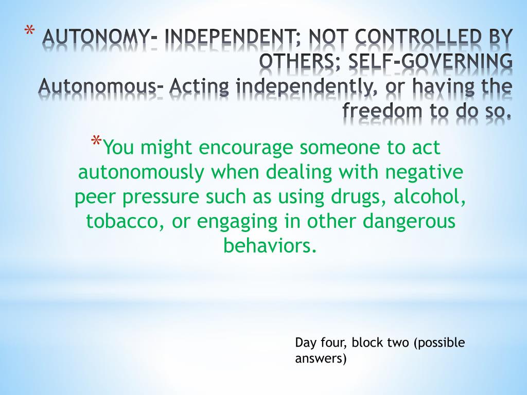 PPT - Encouraging Autonomy: Embracing Independent Thinking PowerPoint ...