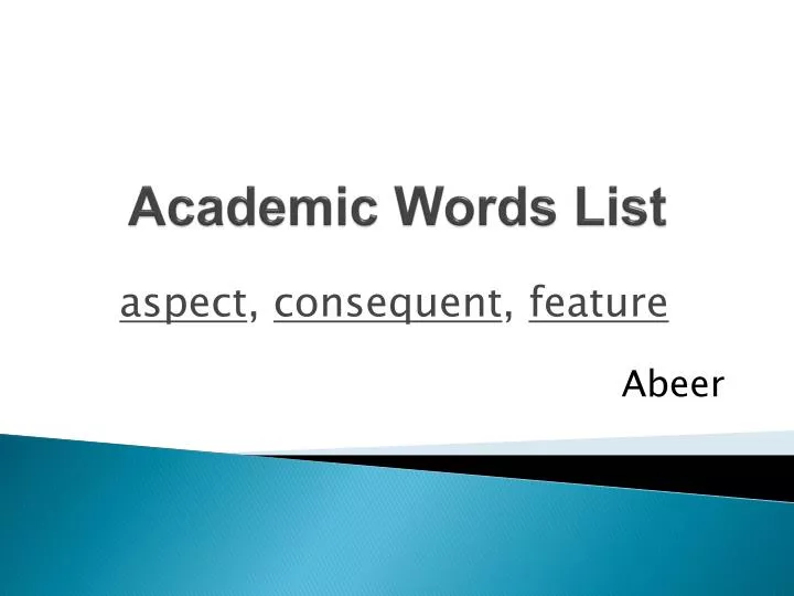 PPT - Academic Words List PowerPoint Presentation, free download - ID ...