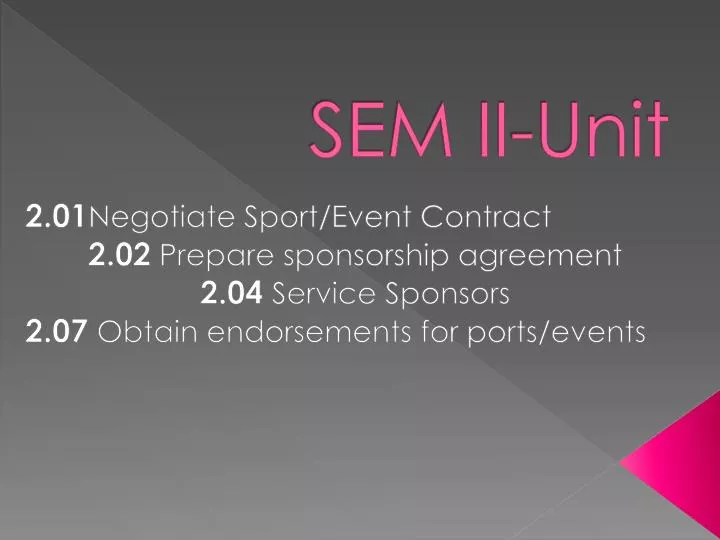 PPT - SEM II-Unit PowerPoint Presentation, free download - ID:3064065