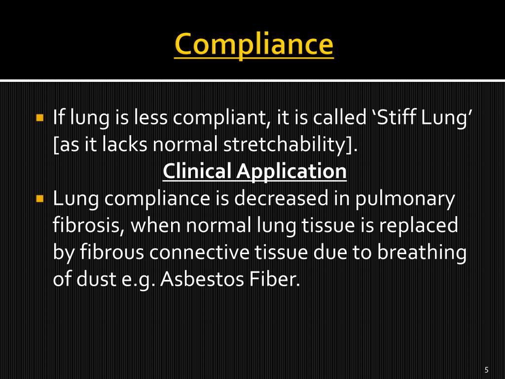 PPT - Elasticity of Lungs, Compliance, Alveolar Surface Tension ...