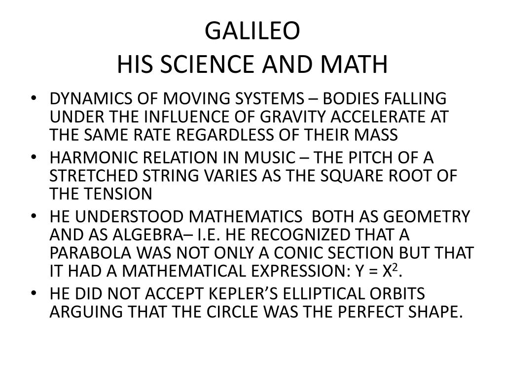 PPT - GALILEO GALILEI (1564-1642) PowerPoint Presentation, free ...