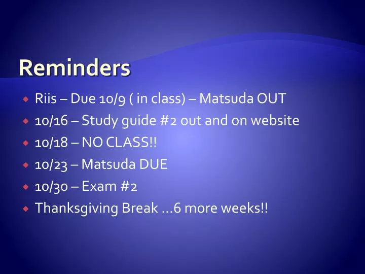 PPT - Reminders PowerPoint Presentation, free download - ID:3065456
