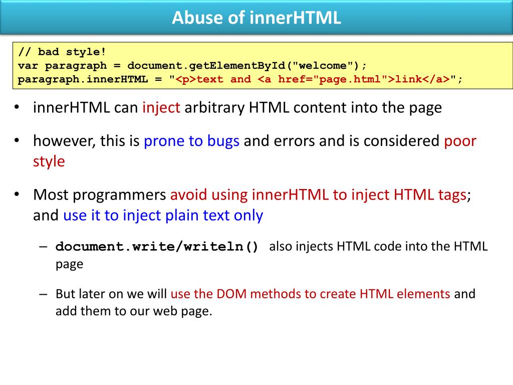 Ppt Javascript Event Driven Programming Intro To Dom Arrays Styling Etc Powerpoint 2566