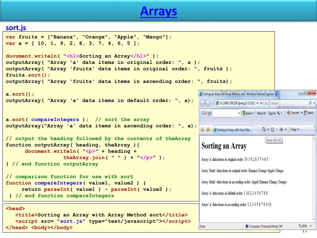 Ppt Javascript Event Driven Programming Intro To Dom Arrays Styling Etc Powerpoint