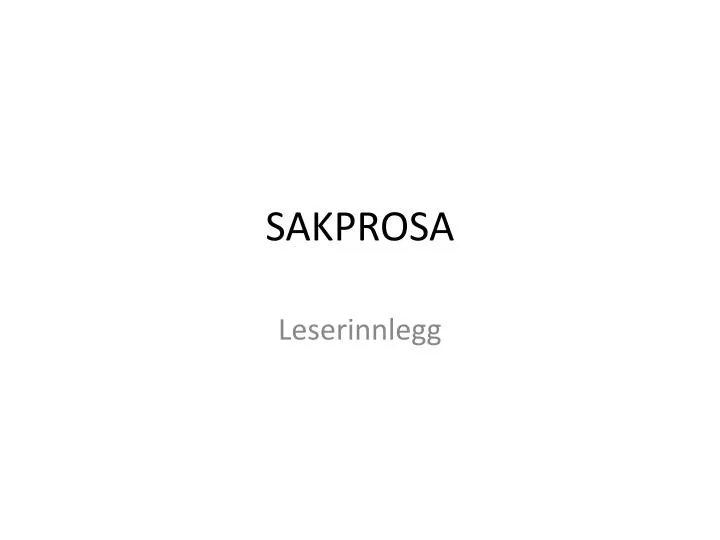 PPT - SAKPROSA PowerPoint Presentation, free download - ID:3066132