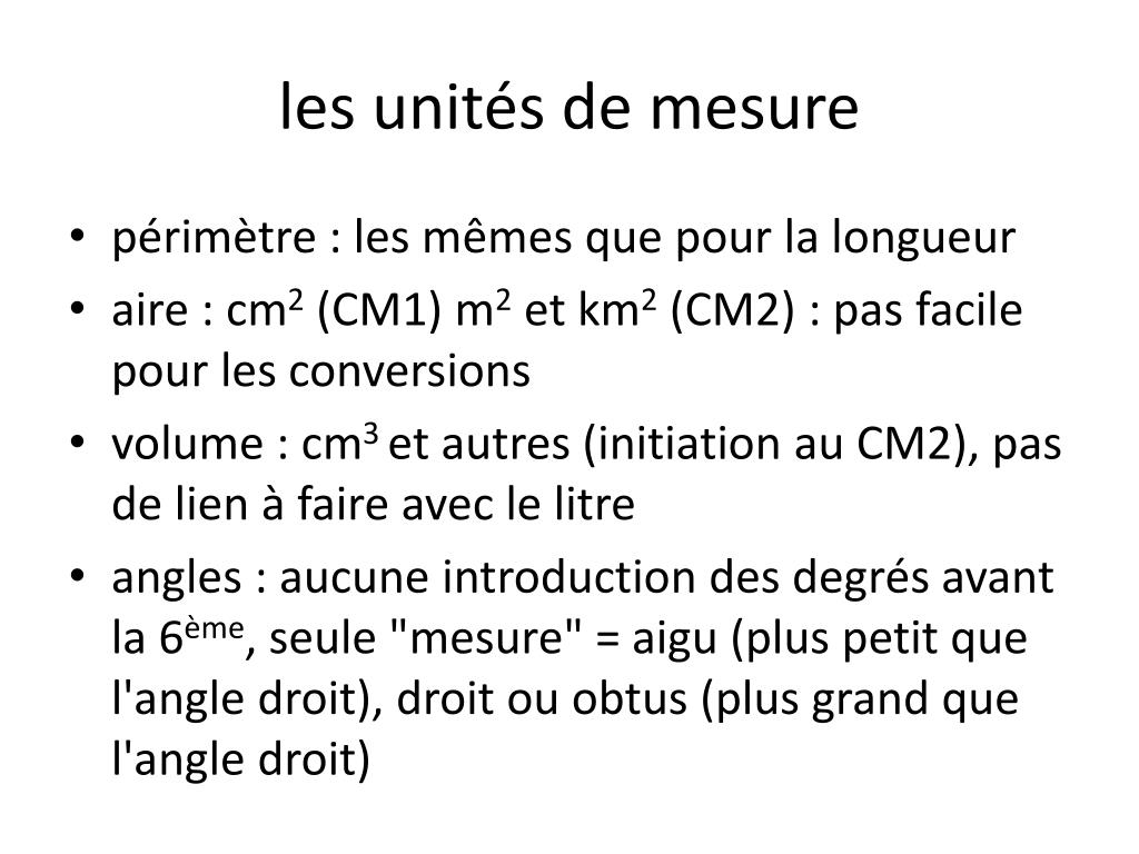 PPT - UE10 - grandeurs et mesure (suite et fin) PowerPoint Presentation ...