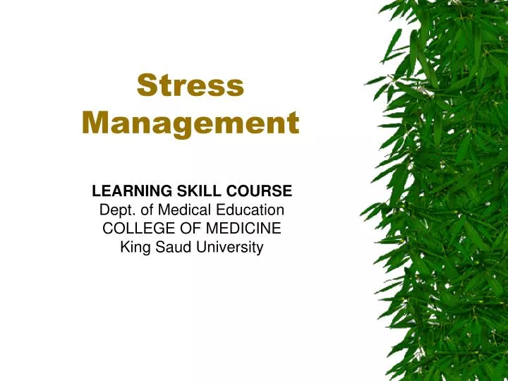 PPT - Stress Management PowerPoint Presentation, free download - ID:3066773