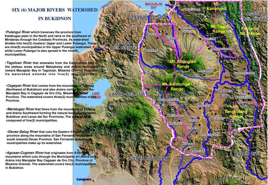 PPT - Bukidnon River Watersheds: The Headwaters of Six (6) Major Rivers ...