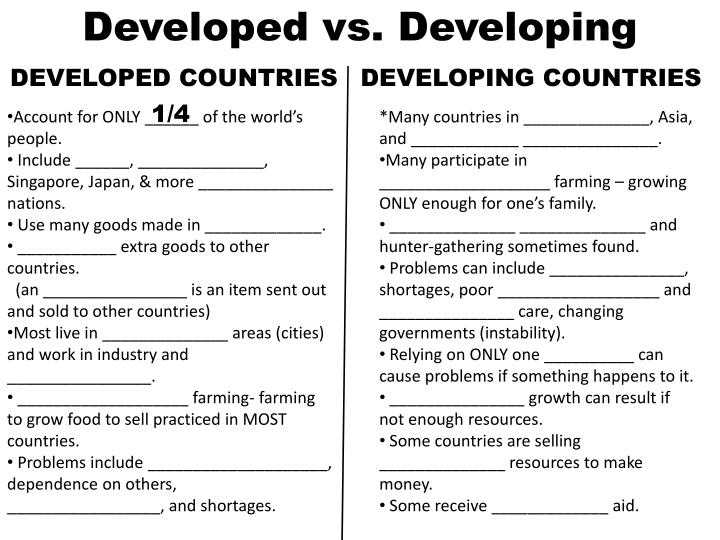 PPT - Developed vs. Developing Countries PowerPoint Presentation - ID ...